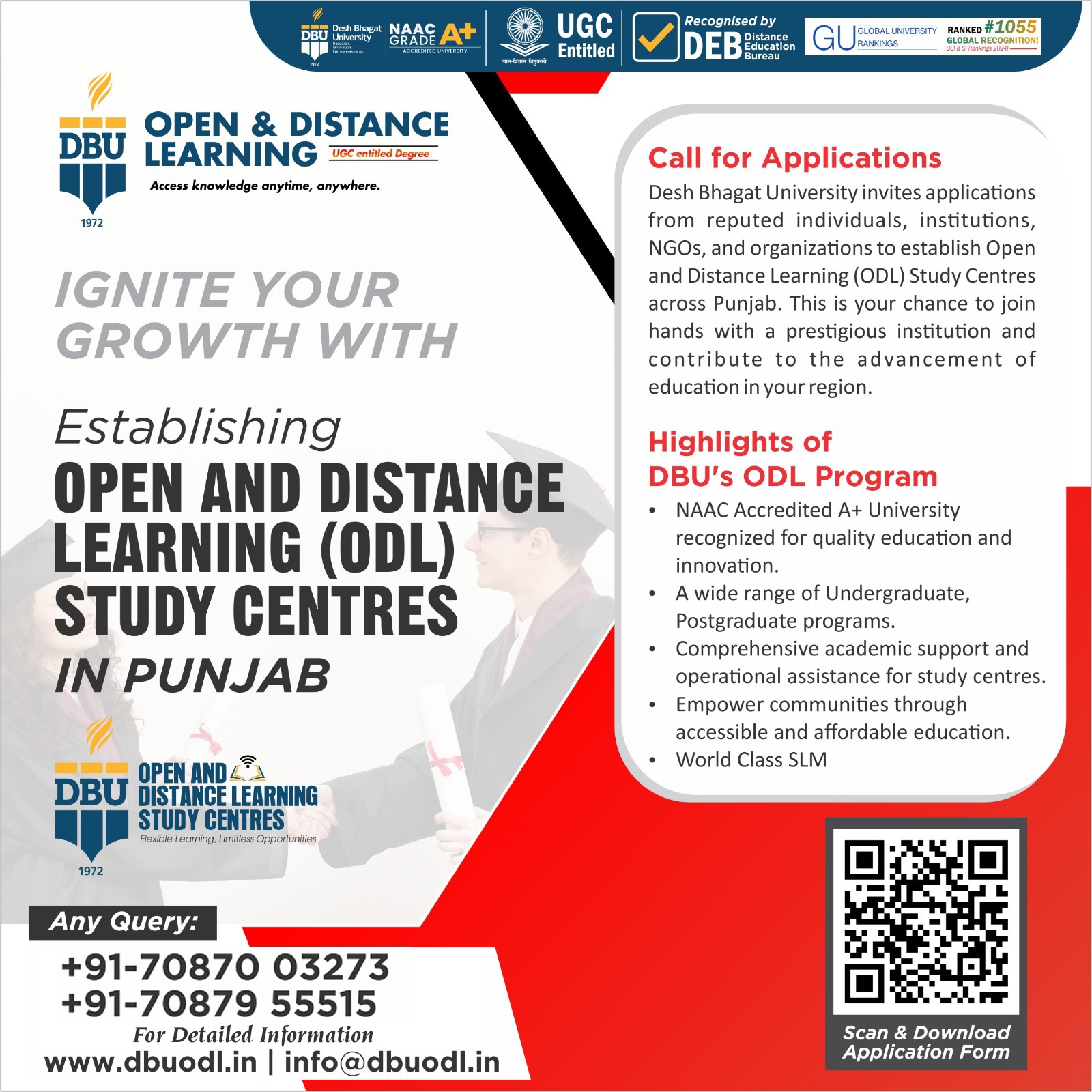 Application Form - DBU Open and Distance Learning Programs in Punjab, India